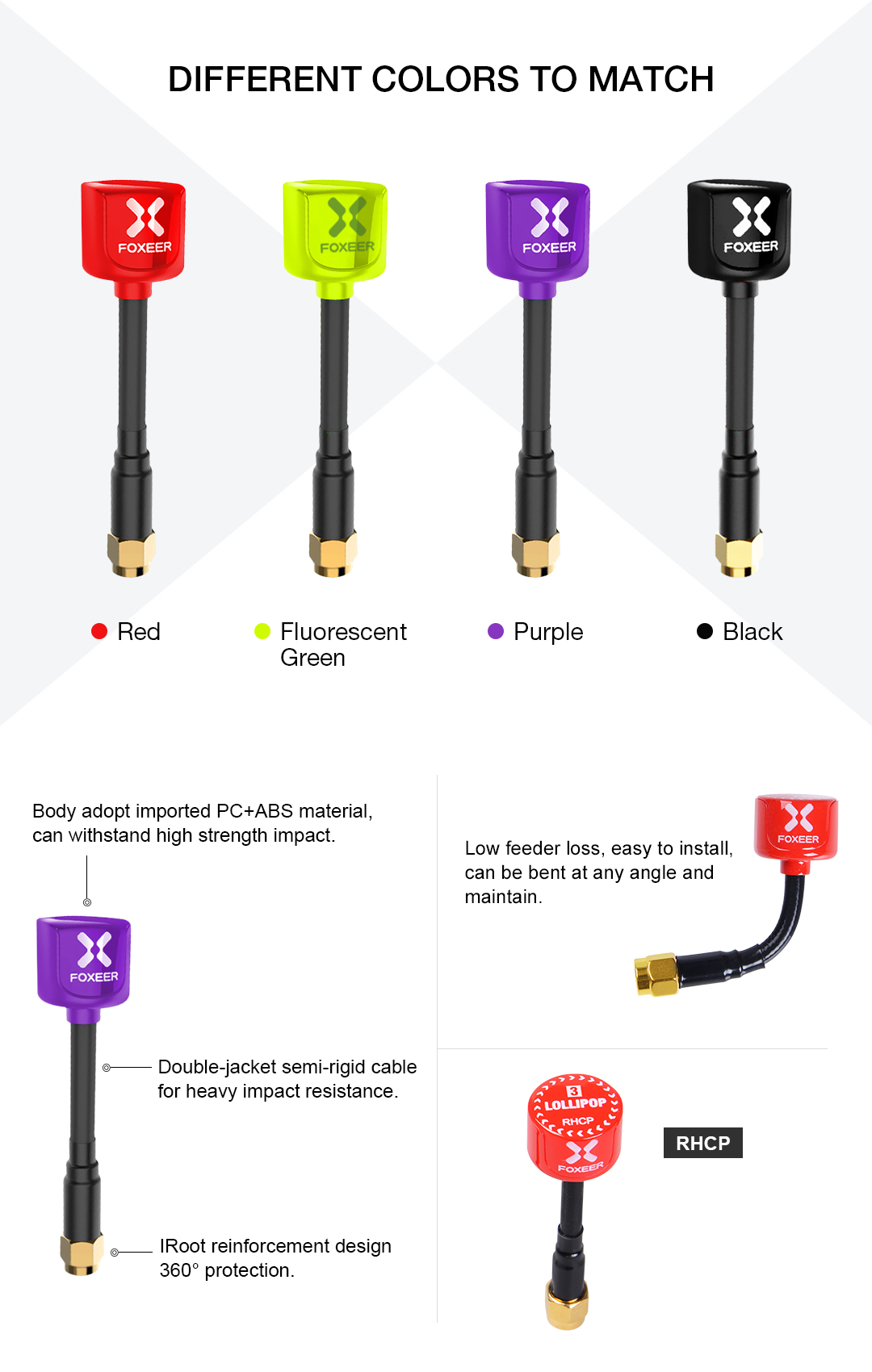 Foxeer 5.8G Lollipop 3 RHCP SMA - Red - MyFPV