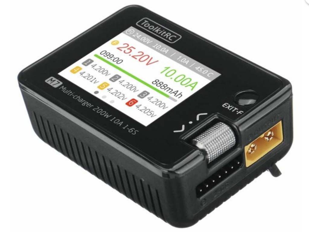 ToolkitRC M7 200W 10A DC Balancing Charger With Servo Checker And ...